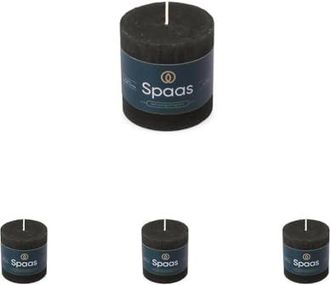 Spaas Rustikale Stumpenkerze 70/70 mm 25St. - schwarz (Packung mit 4)