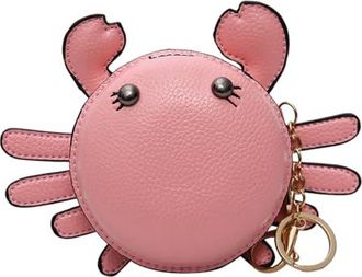 Hemobllo Petit Porte-Monnaie en PU Rose pour Femme Porte-Cl&eacute;s Multifonctionnel Paquet &agrave; Main Portable L&eacute;ger pour Shopping Voyages et Usage Quotidien Rangement 