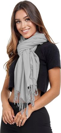 Glamexx24 Schal Damen Winterschal Gef&uuml;hl Langer Schal mit Fransen Baumwolle Warm Herbst Winter Unifarben Deckenschal und T&uuml;cher 200 x 74 cm