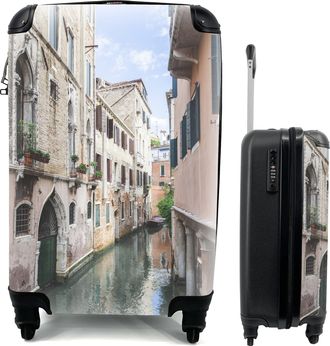 MuchoWow © Koffer Handgepäck Trolley Rollkoffer Kleine Reisekoffer mit 4 Rollen - Venedig - Italien - Kanal - Cabin Size < 55x40x23 & 55x40x20 cm - Fotokoffer 