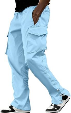 Generic Pantalon cargo chino pour homme avec poches, pantalon cargo, pantalon de jogging stretch pour homme, avec &eacute;lastique &agrave; la taille, pantalon de travail, 