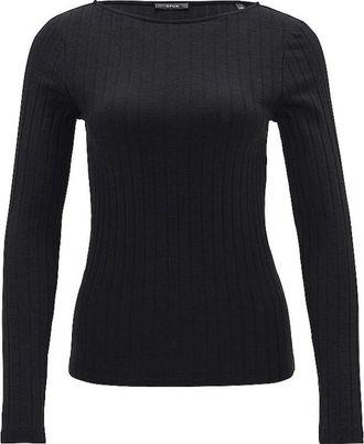 OPUS Langarmshirt - - Tops - Damen - Schwarzk - 2XL