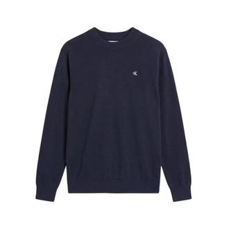 Calvin Klein Jeans Baumwollmischung Pullover mit Monogramm-Logo- Relaxed Fit - - Knitwear - Herren - Blau - S