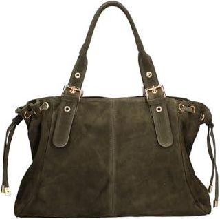 Gave Lux Sac &agrave; bandouli&egrave;re en cuir v&eacute;ritable pour femme Made in Italy 20x28,5x41 cm GLX22011023FBG, vert fonc&eacute;, Taille unique