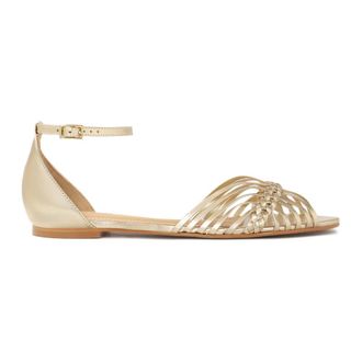 Kazar Goldene flache Sandalen mit eingebautem Absatz - - Shoes - Damen - Gelb - 39 EU