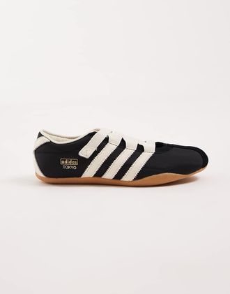 adidas Originals Tokyo - Flache Mary-Jane-Schuhe in Schwarz und Wei&szlig;