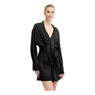 Victoria Beckham Robe Courte Cache-Coeur - Femme - Robes - Noir - Taille: 36 FR