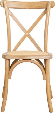 Biscottini International Stuhl aus Holz und Rattan im Bistro-Stil mit Kreuz-R&uuml;ckenlehne - St&uuml;hle f&uuml;r K&uuml;che, Esszimmer, Bar und Restaurant Thonet - Vintage-St&uuml;hle - Stapelstuhl