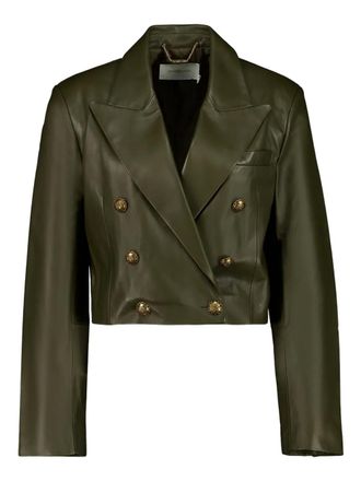 Zimmermann double-breasted leather blazer - Vert