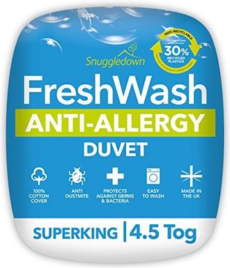 Snuggledown Freshwash Allergiker-Bettdecke, Baumwolle, weiß, Baumwolle Baumwolle, weiß, Super King