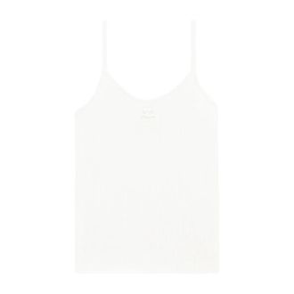 Courr&egrave;ges Heritage Rippstrick-Top - - Tops - Damen - Wei&szlig; - M