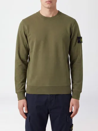 Stone Island Sweatshirt &agrave; col rond en coton avec patch logo Compass