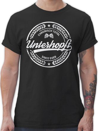 Shirtracer T-Shirt Herren - Spr&uuml;che Statement mit Spruch - Chronisch Unterhopft Bierliebhaber Geschenk Bier - 4XL - Schwarz - lustige Geschenke f&uuml;r Biertrinker s