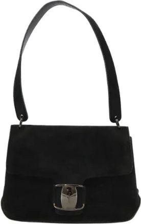 Ferragamo Pre-owned Daim sacs-ports-paule - Femme - Pre-owned - Noir - Taille: ONE Size