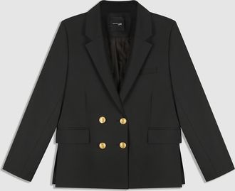 Jeanne Vouland Blazer Olsen Double Boutonnage Doré Noir