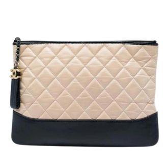 Chanel Pre-owned Quilted Calf Leather Clutch - - Pre-owned - Damen - Beige - ONE SIZE