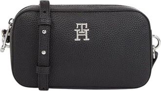 Tommy Hilfiger Sac à Bandoulière Sac Femme Emblem Camera Bag Petit, Noir (Black), Taille Unique