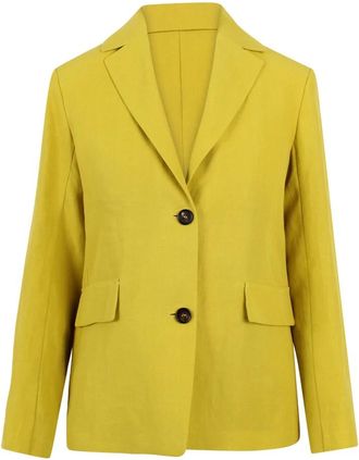 Max Mara Femme, Vestes, Jaune, Taille: 36 FR Veste droite en lin pur