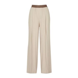 Semicouture Femme, Pantalons, Beige, Taille: 40 FR Wide Pantalons