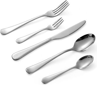 Echtwerk Tafelbesteck Grado, 30-teilig, Essbesteck für bis zu 6 Personen, Edelstahl 18/0, hochglänzend, Hochwertiges Besteck Set für Esstisch, Spülmaschinengee