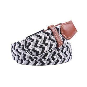 Generic Ceinture &eacute;lastique en toile tiss&eacute;e avec boucle ardillon tricot&eacute;e pour homme et femme, 47, 3.3cmX107cm