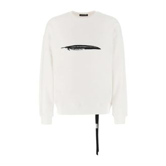 Ann Demeulemeester Cotton Sweatshirt - - Sweatshirts & Hoodies - Herren - Wei&szlig; - XL