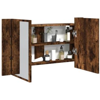 vidaXL LED-Spiegelschrank R&auml;uchereiche 80x12x45 cm Acryl Vidaxl