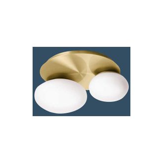 Millumine Millumine - Plafonnier Ninfea En Laiton Et 2 Globes Verre