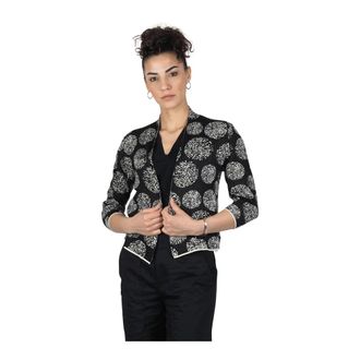 Alessia Santi Kurzer Jacquard-Cardigan in Schwarz - - Knitwear - Damen - Schwarzk - L