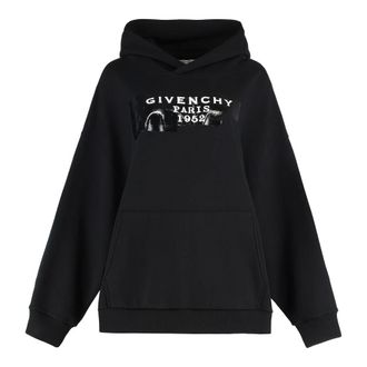 Givenchy Schwarzer Hoodie mit Logo und K&auml;ngurutasche - - Sweatshirts & Hoodies - Damen - Schwarzk - S