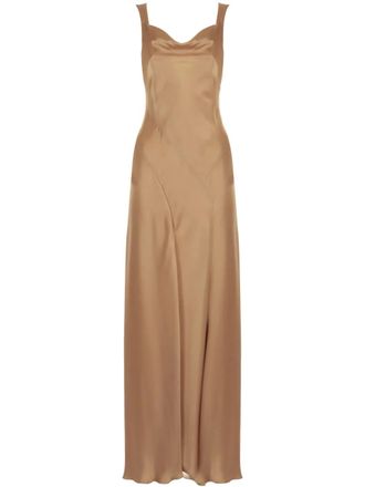 Alberta Ferretti robe Deepika - Marron