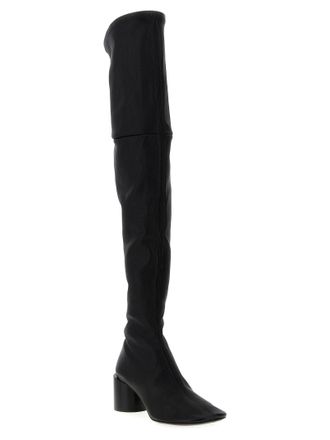Jil Sander Stretch Nappa Leather Over-The-Knee Boot - Black