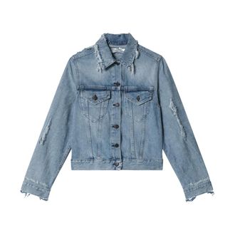 Acne Studios Femme, Vestes, Bleu, Taille: 38 FR Veste en jean d&eacute;lav&eacute;e