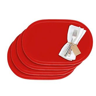 Westmark Sets de Table, 4 pi&egrave;ces, 45,5 x 29 cm, Vinyle, Rouge, &eacute;dition Saleen : Fun
