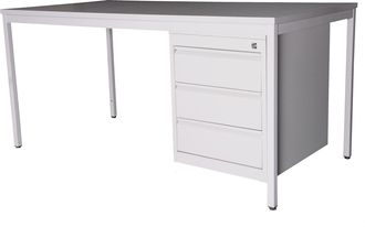 Szagato Set Schreibtisch 160x80 cm + Unterbauschrank Professional (3 Schubladen), lichtgrau Büro-Möbel Arbeitszimmer Computertisch Bürotisch Schubladenschrank