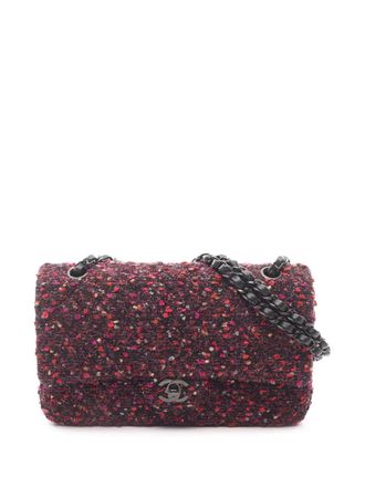 Chanel sac port&eacute; &eacute;paule Double Flap m&eacute;dium (2018-2019) - Noir