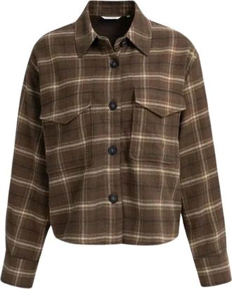 YaYa Yaya - Chemisier en flanelle &agrave; carreaux - Femme - Blouses et Chemises - Brun - Taille: 38 FR