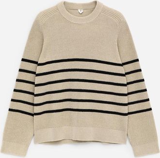 Arket Rundhalspullover Aus Baumwolle -Beige