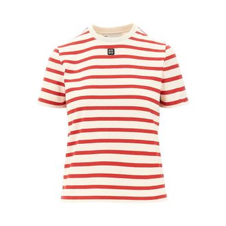 Tory Burch Striped T-shirt with logo detail Woman S