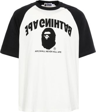 A Bathing Ape College T-Shirt mit Raglanärmeln - Weiß