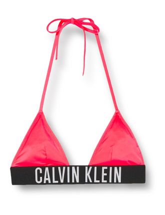 Calvin Klein Damen Bikini Oberteil Triangel mit Schnürung, Rot (Signal Red), XS