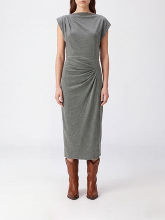 Isabel Marant One-Shoulder-Midikleid aus Wollflanell mit Drapierung