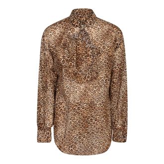 Dsquared2 Leopardenbluse mit Cut-out - - Blouses & Shirts - Damen - Braun - L
