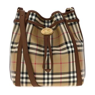 Burberry Petit sac seau &agrave; carreaux - Femme - Sacs - Beige - Taille: ONE Size