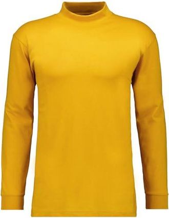 Ragman T-shirt &agrave; col montant &agrave; manches longues pour homme, ocre, XXL