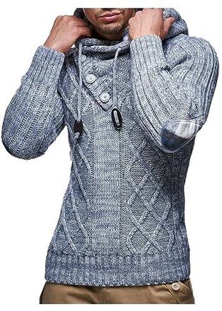LEIF NELSON Pull-over tricot&eacute; pour homme Leif Nelson LN10346 - Gris - XXXL