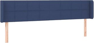 vidaXL Kopfteil mit Ohren Blau 203x16x78/88 cm Stoff Vidaxl