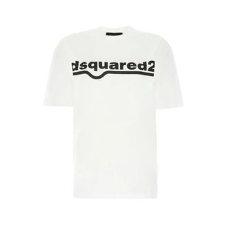 Dsquared2 Wei&szlig;e Baumwoll-T-Shirt f&uuml;r M&auml;nner - - Tops - Herren - Wei&szlig; - M