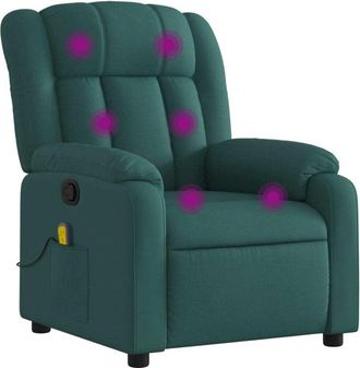 vidaXL Massage-Relaxsessel, dunkelgr&uuml;ner Stoff vidaXL