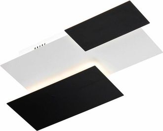 Wofi Leuchten Applique murale lampe de salle &agrave; manger applique murale en verre satin&eacute; noir blanc lampe design, m&eacute;tal, led 17,5 w 2100 lm, LxlxH 53x33x6,5 cm Wofi